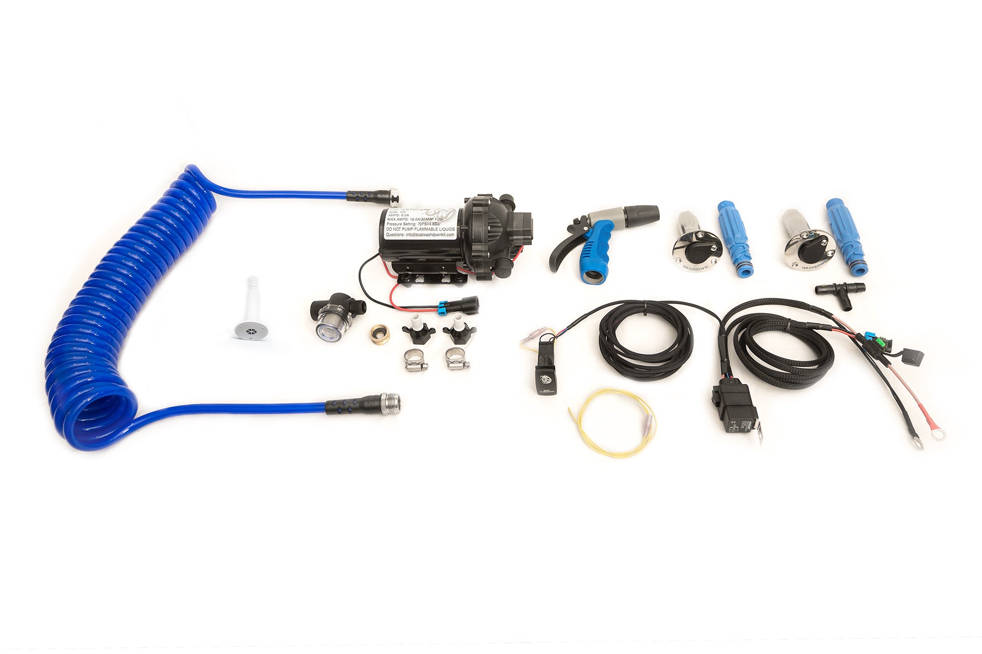 Through Hull Boat Washdown Kit with SINGLE/DUAL QUICK RELEASE FLUSH MO